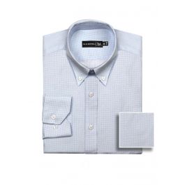 Camisa casual color azul con microdiseño Slim fit para hombre ...